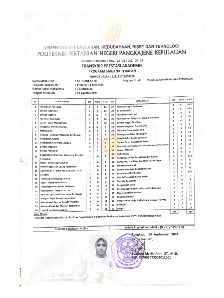 Ijazah Dan Transkip Nilai | PDF