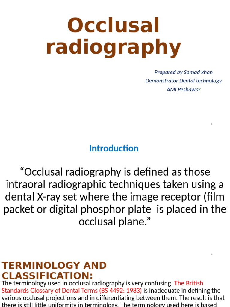 P5 Occlusal Radiography-1 | PDF | Dental Anatomy | Anatomical Terms Of ...