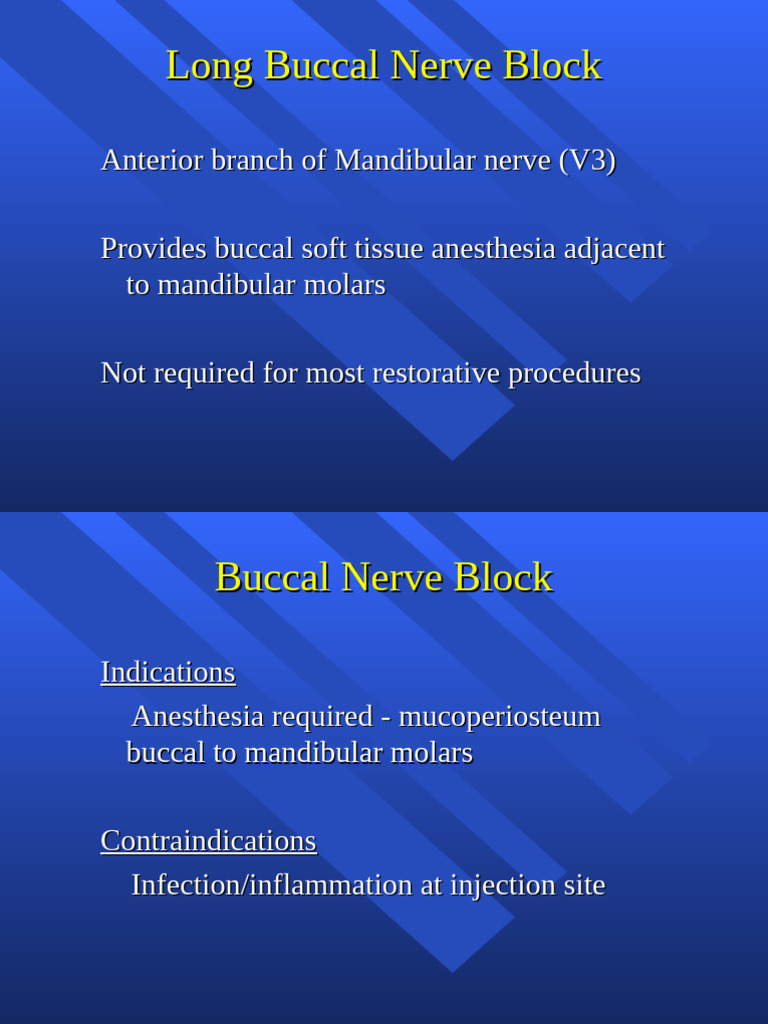 Long Buccal Nerve Block Overview | PDF | Nervous System | Human Anatomy