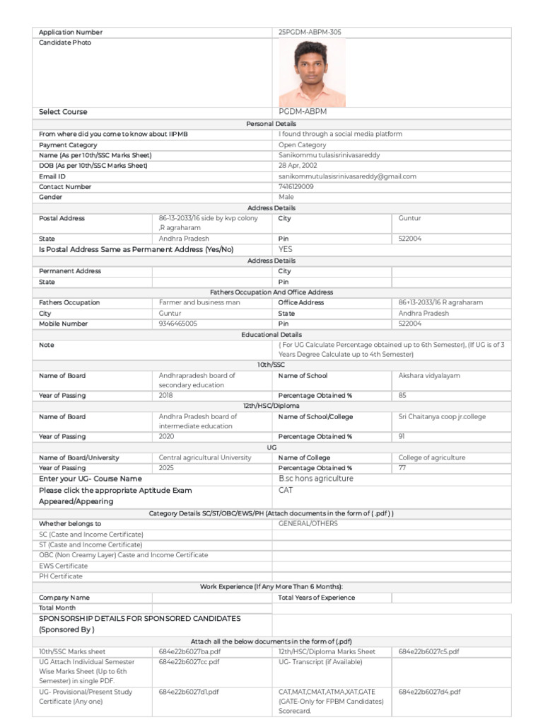 PGDM-ABPM Application Form 2025-26 | PDF | Schools | Student Assessment ...
