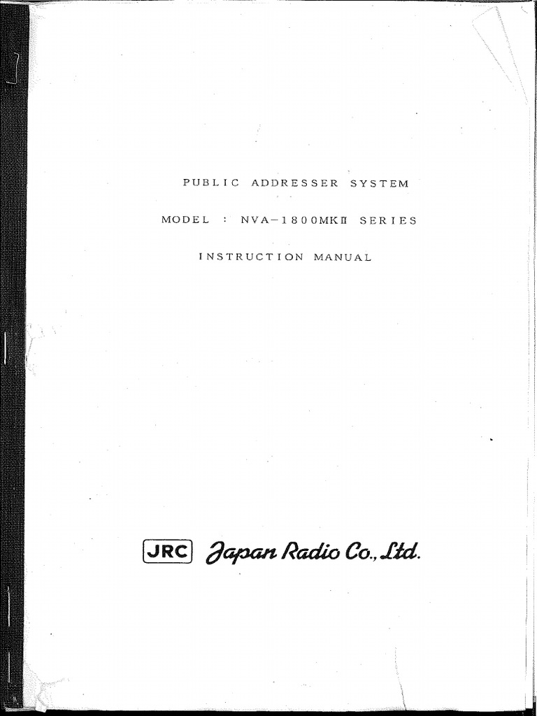 NVA-1800MKII Instruction Manual | PDF