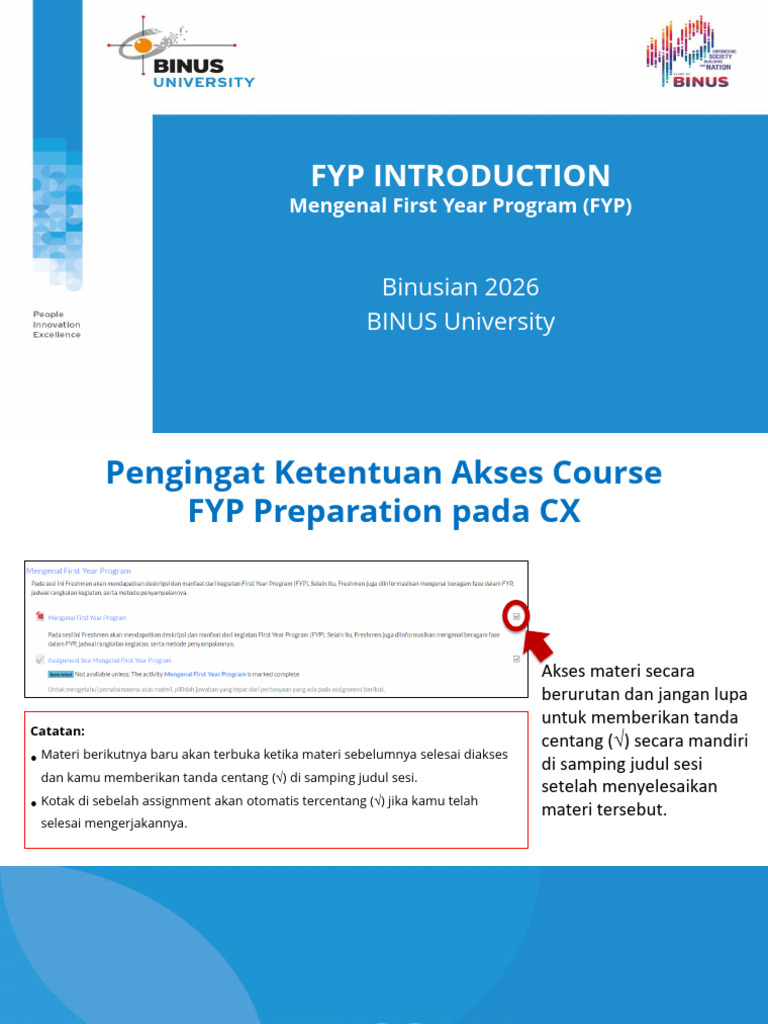 FYP untuk Binusian 2026 | PDF