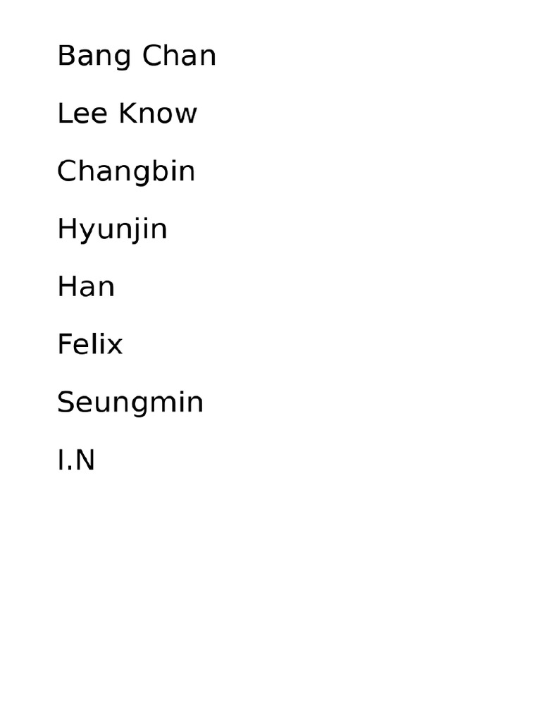 Stray Kids Names Script | PDF
