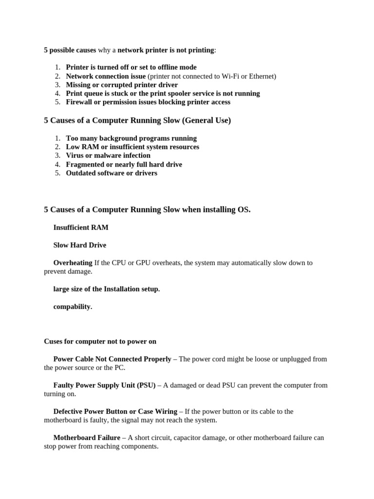 5 Possible Causes Why A Network Printer Is Not Printing | PDF | Computer Network | Electrical ...