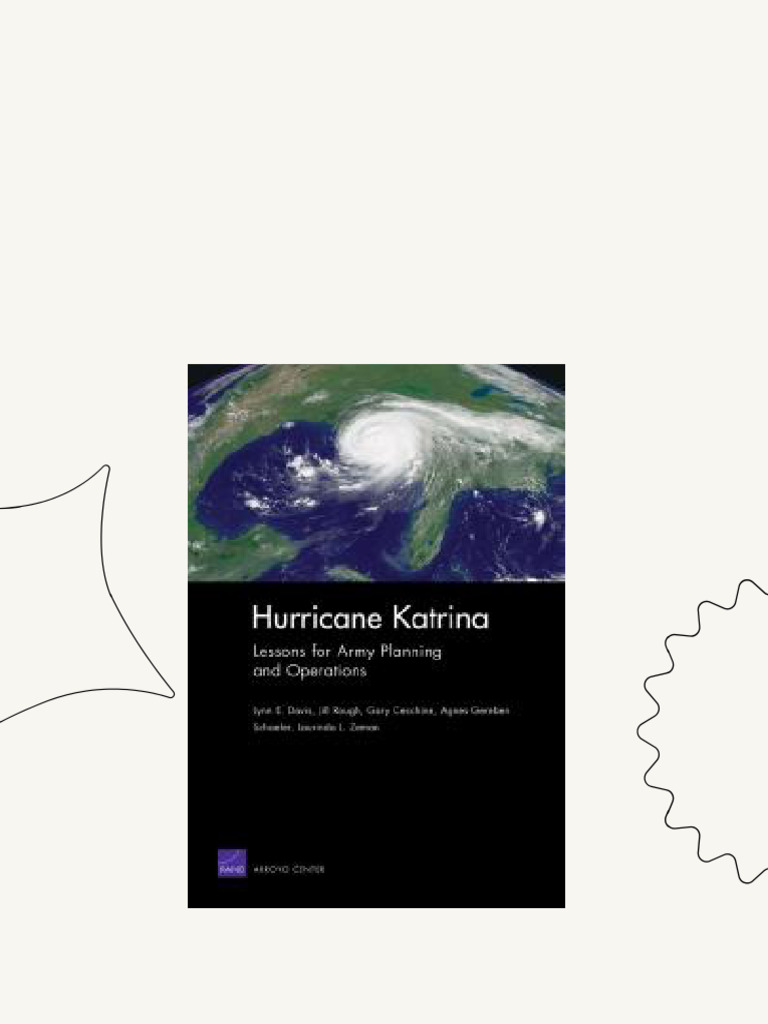 Hurricane Katrina Lessons For Army Planning and Operations 1st Edition ...