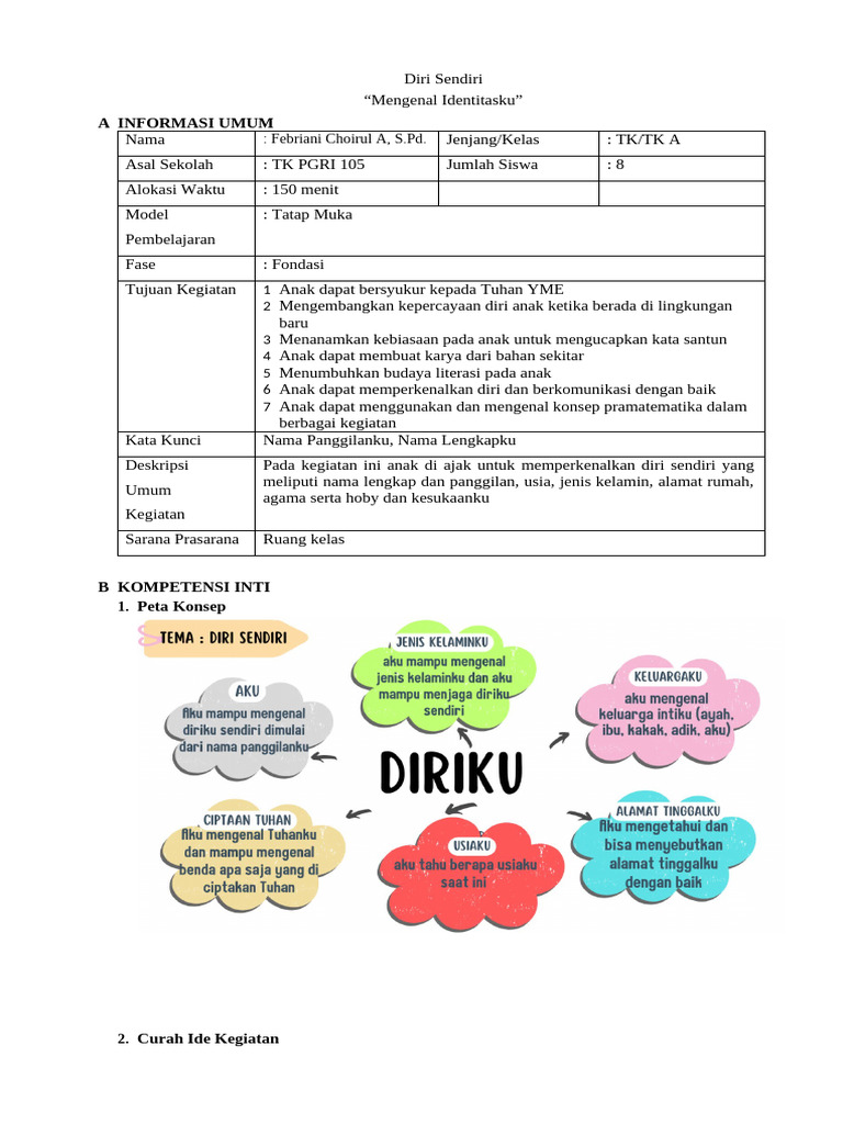 Modul Ajar TK A H 1 | PDF