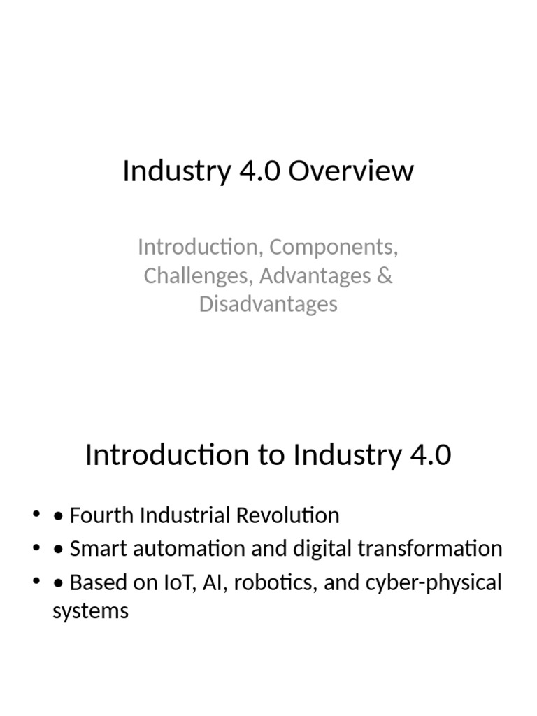 Industry 4.0 Overview | PDF