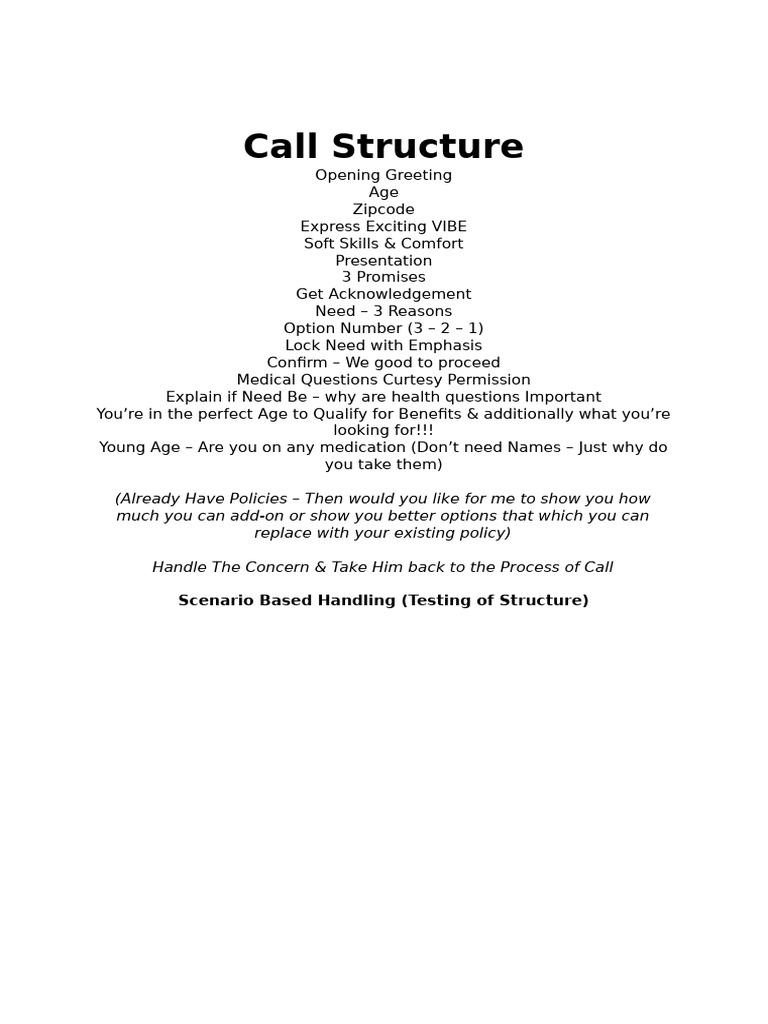 Call Structure | PDF