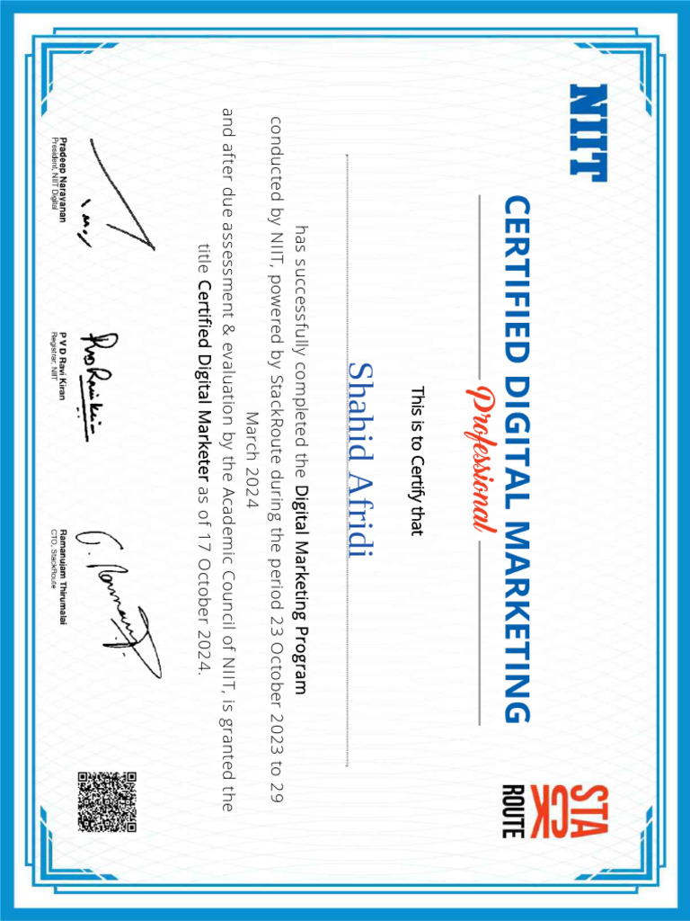 DM Certificate | PDF