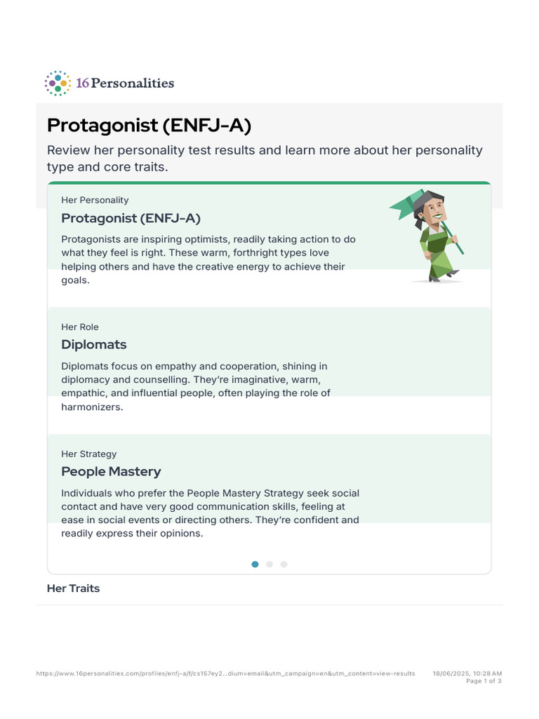 Understanding the ENFJ-A Protagonist | PDF | Extraversion And ...