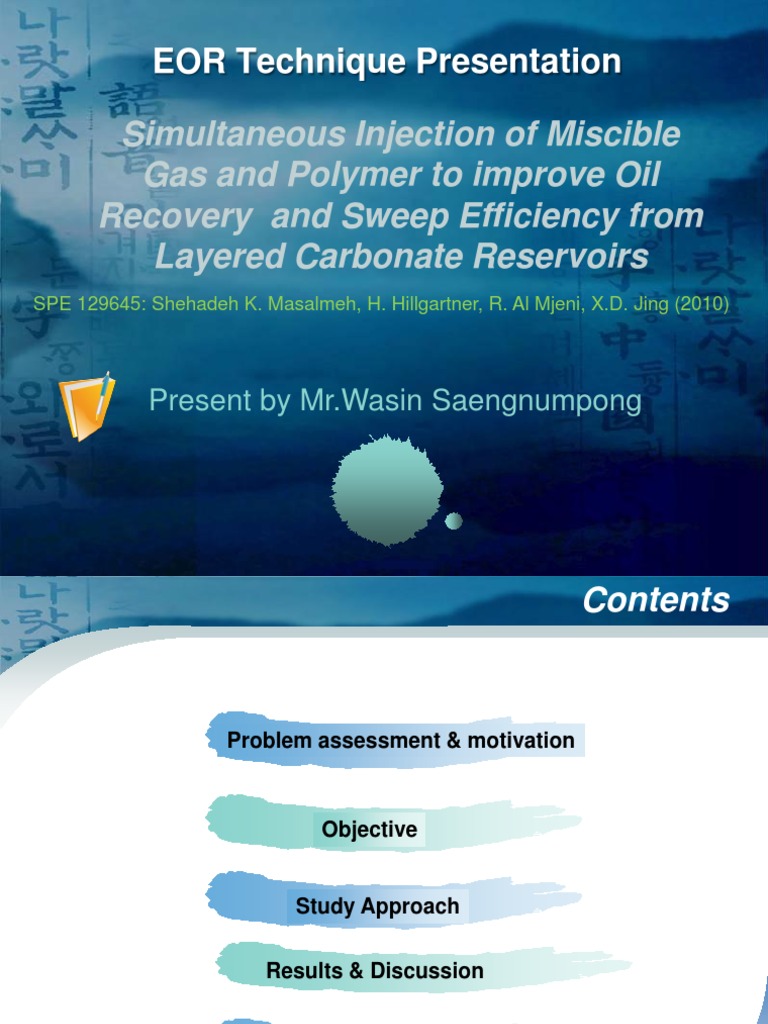 Eor Presentation Simgap | PDF | Enhanced Oil Recovery | Extraction Of ...