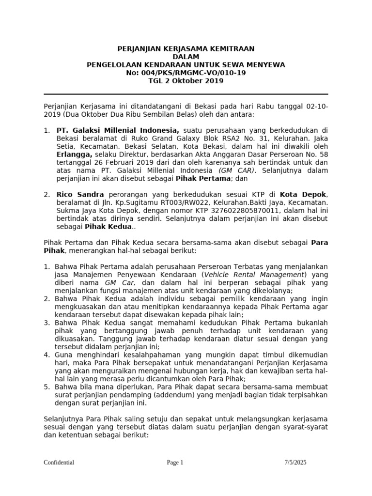 Draft PKS RM - VO - PKS - Rico | PDF