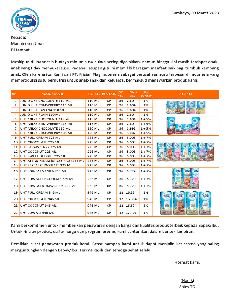 Surat Penawaran Ffi | PDF