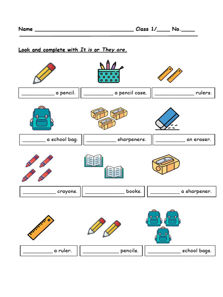 Worksheet Classroom Objects 2 | PDF