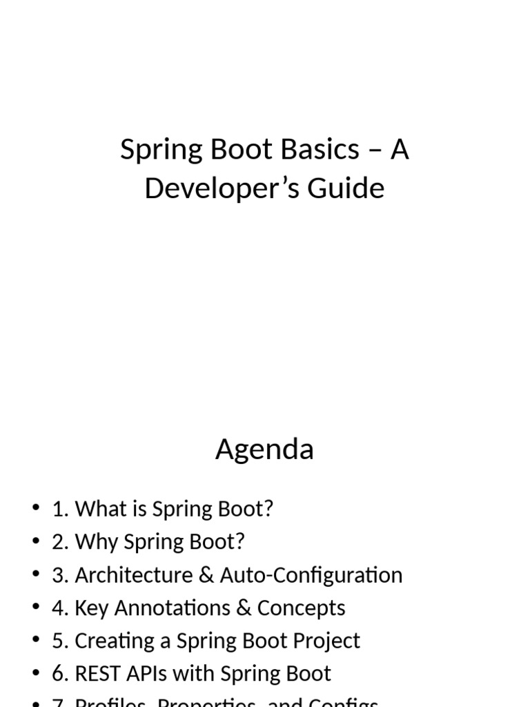 Spring Boot Developer's Guide Basics | PDF | Computing | Software ...