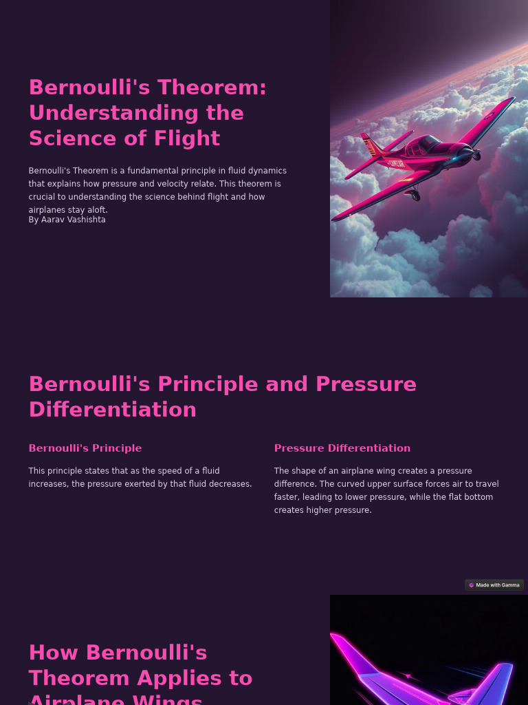 Bernoullis Theorem Understanding The Science of Flight | PDF