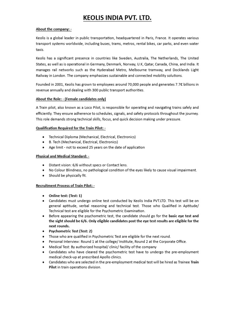 Keolis India Pvt. Ltd. - Co. Info. | PDF | Public Transport | Transport