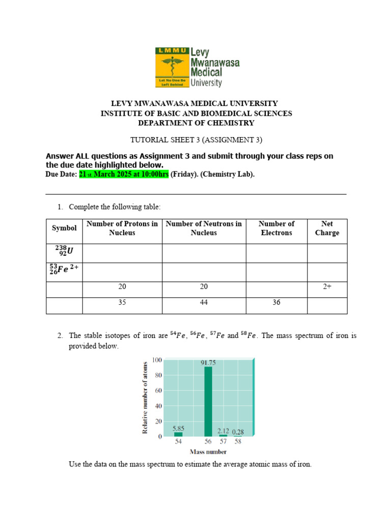 Chemistry Assignment 3 Guidelines | PDF | Acid | Isotope