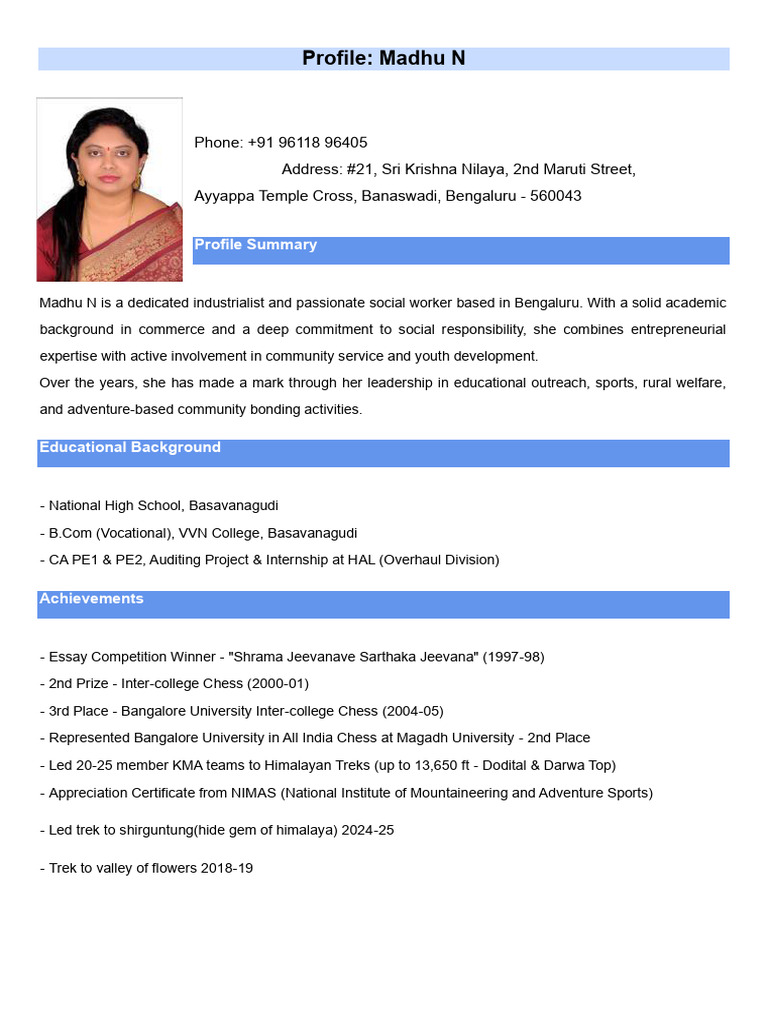 Madhu N Resume | PDF