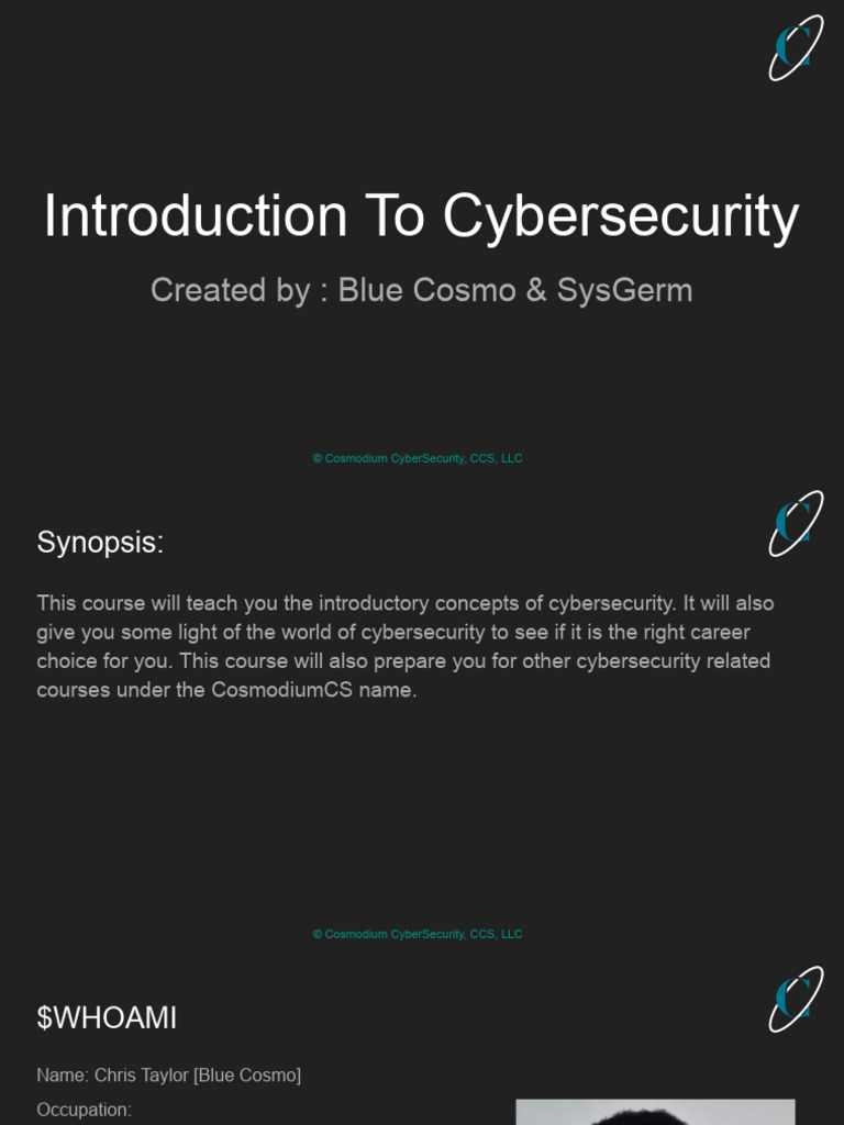 Introduction To Cybersecurity Pdf Security Computer Security