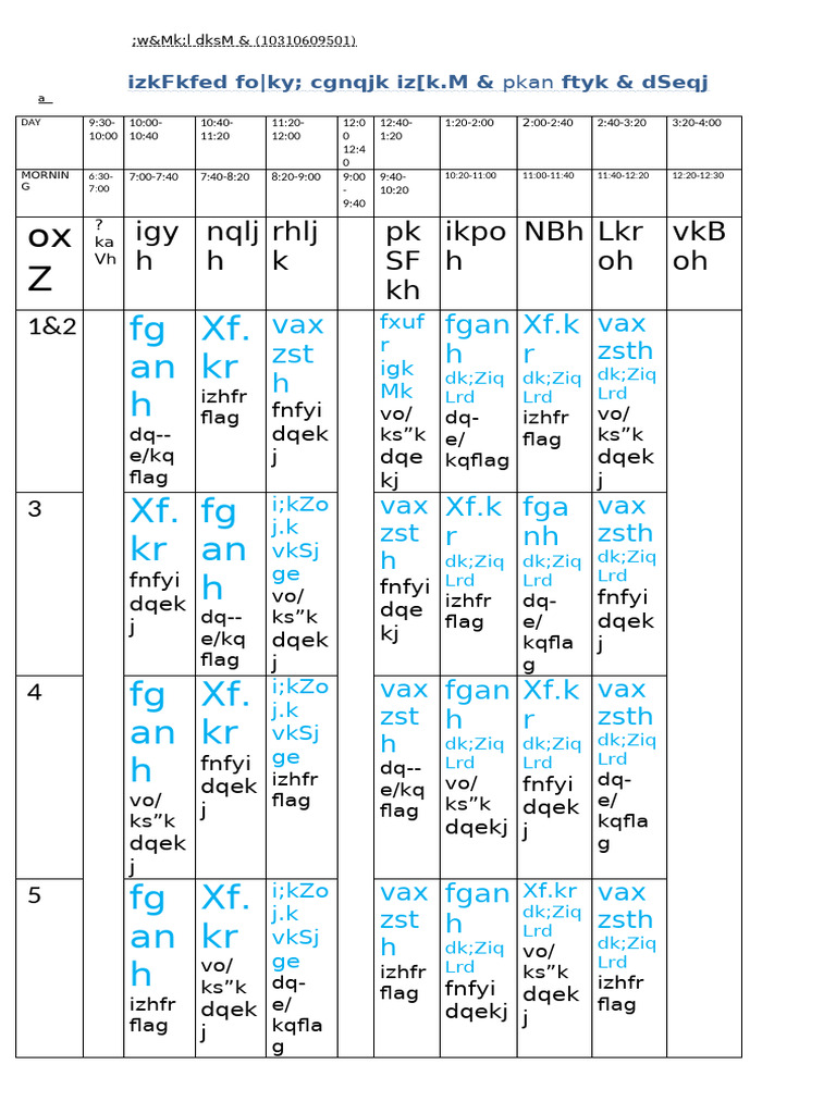 School Time Table | PDF