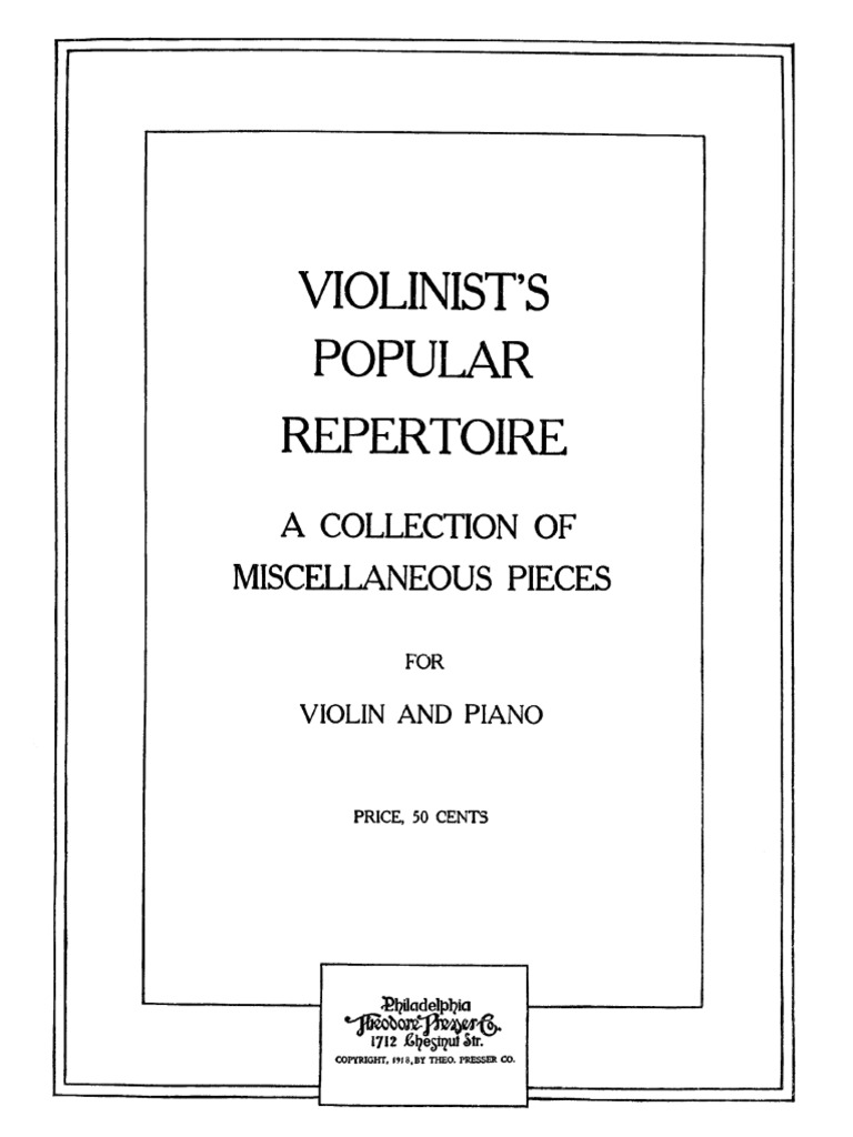 Violinists Popular Album For Violin and Piano | PDF