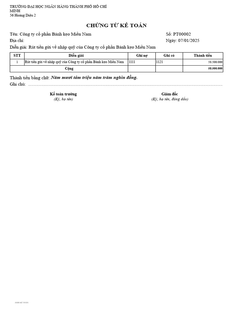 Chung Tu Ke Toan Mau Chi Tiet | PDF