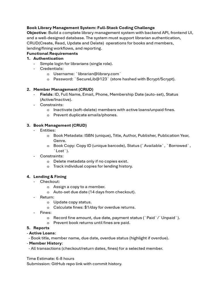 Coding Challenge | PDF