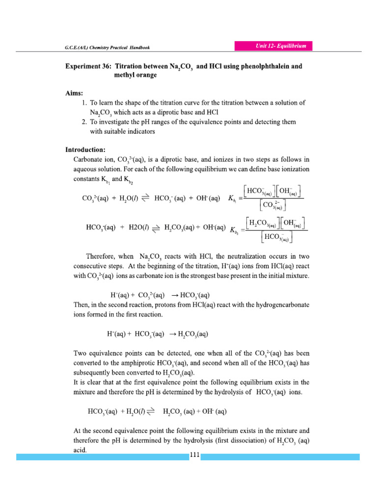 Titration Between Na2CO3 and HCL | PDF