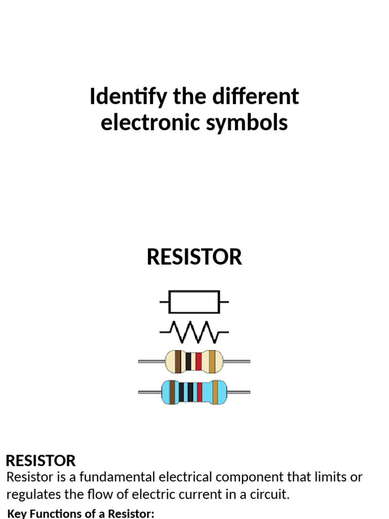 Identify The Different Electronic Symbols | PDF