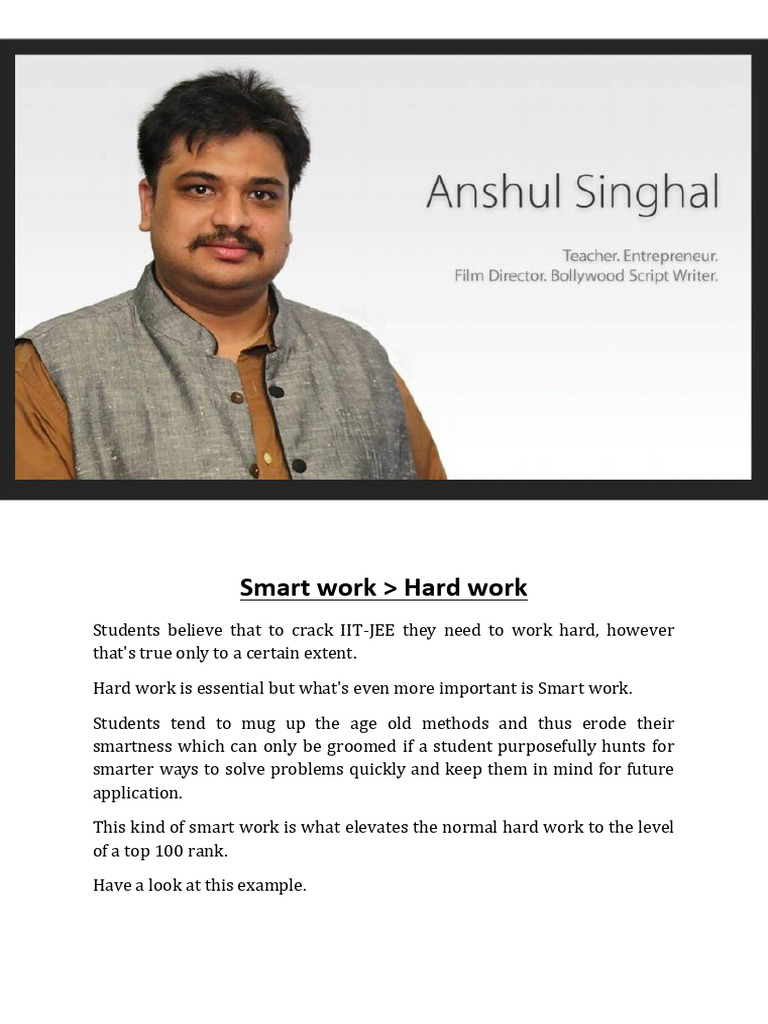 Smart Work Hard Work | PDF