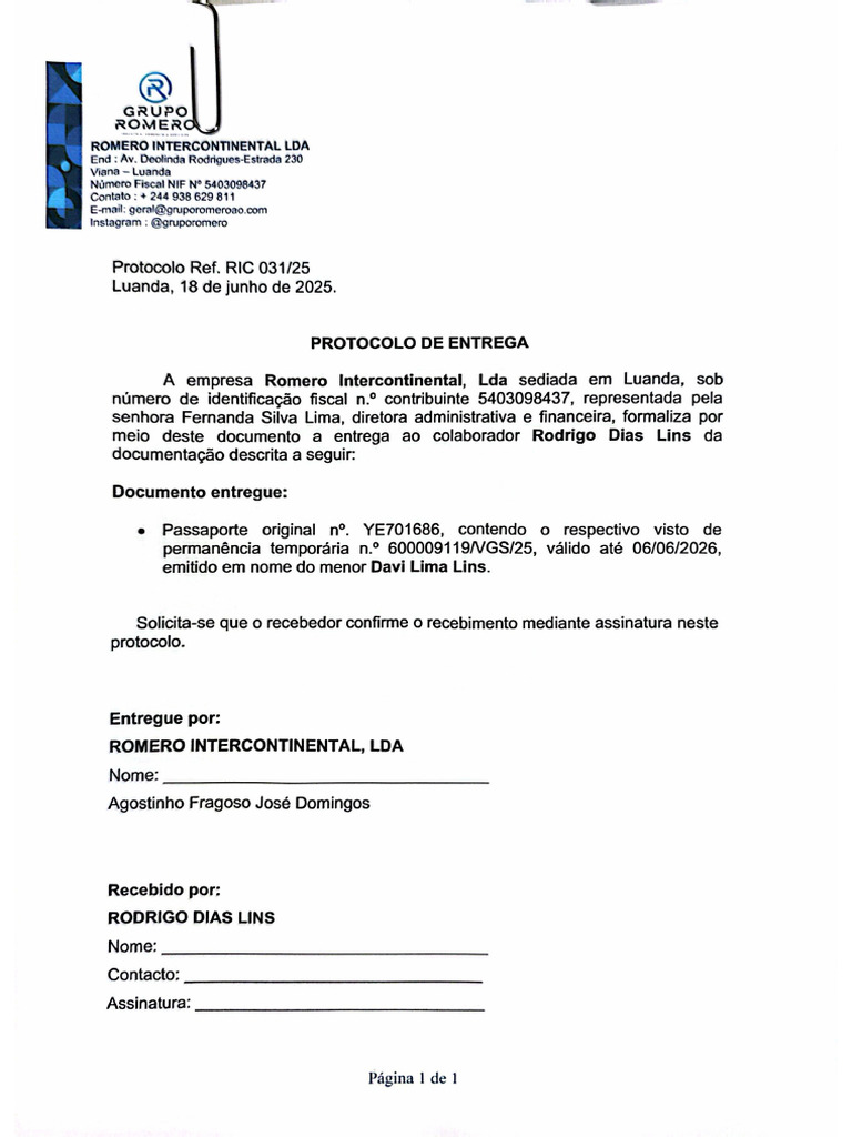 Modelo Protocolo de Entrega - Documentos | PDF