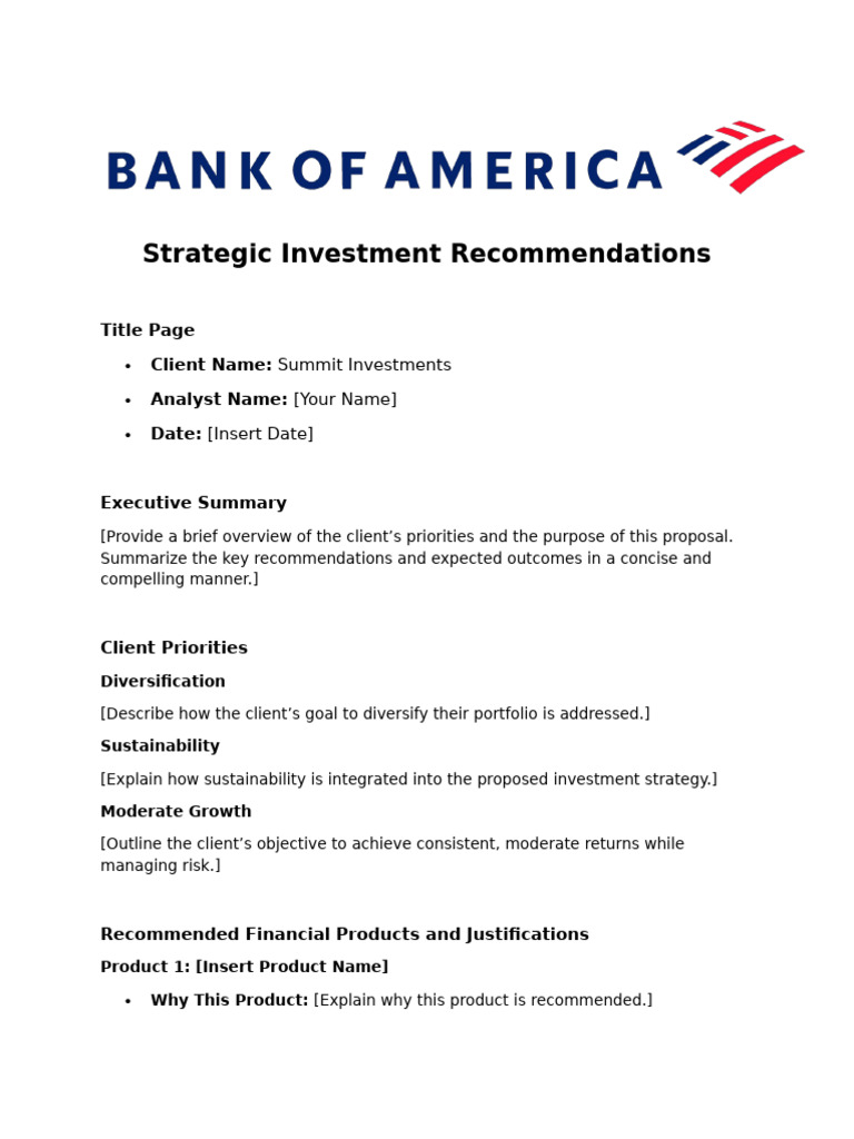 Strategic Recommendation Proposal Template | PDF