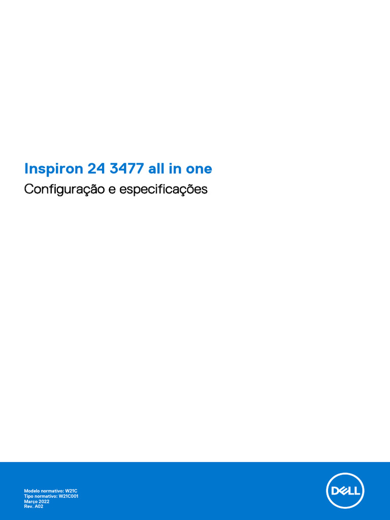 Configuração do Inspiron 24 3477 AIO | PDF | USB | Inicialização (informática)