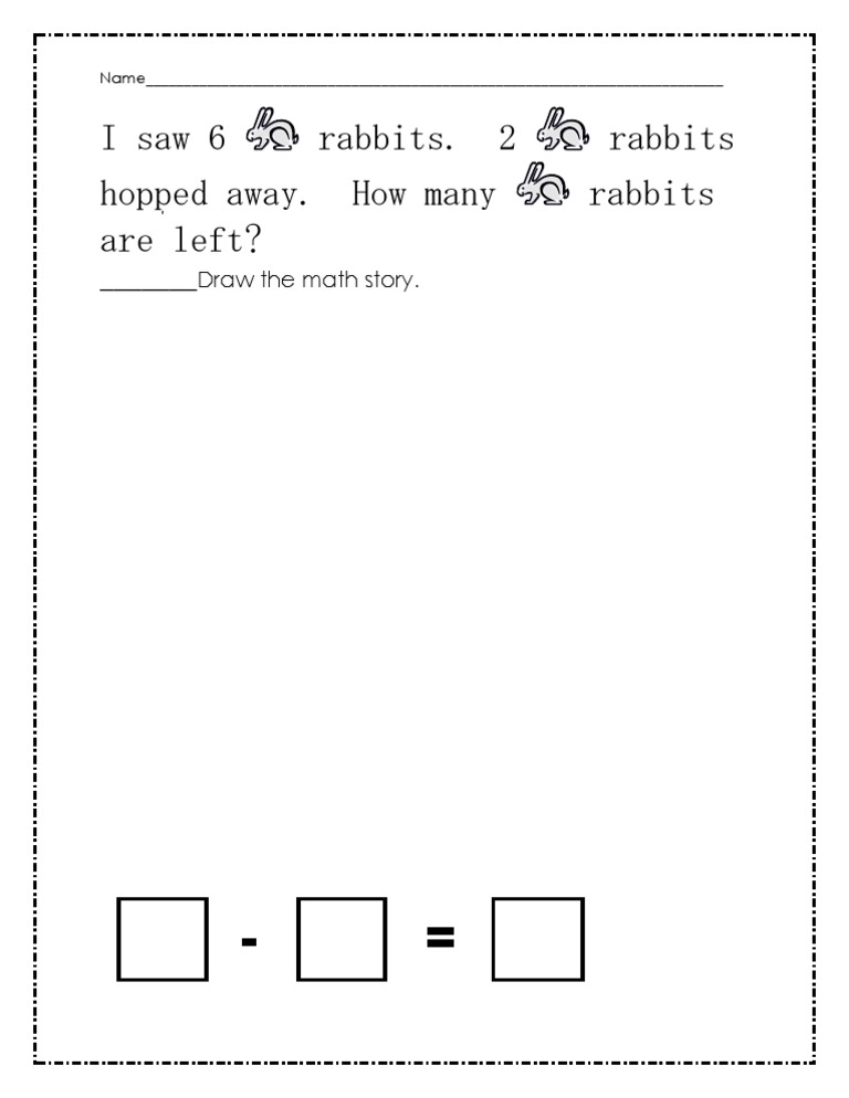 Rabbit Subtraction Math Story | PDF