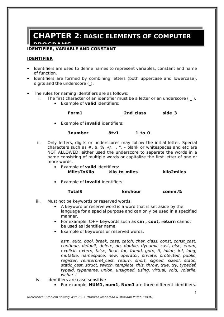 C++ Identifiers & Data Types Guide | PDF | Data Type | Boolean Data Type