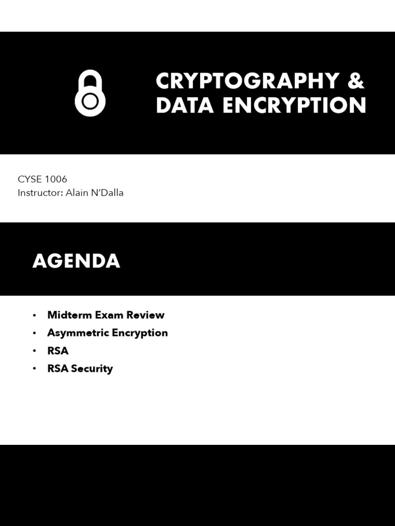 Week 10 - Asymmetric Encryption - RSA | PDF | Public Key Cryptography | Key (Cryptography)