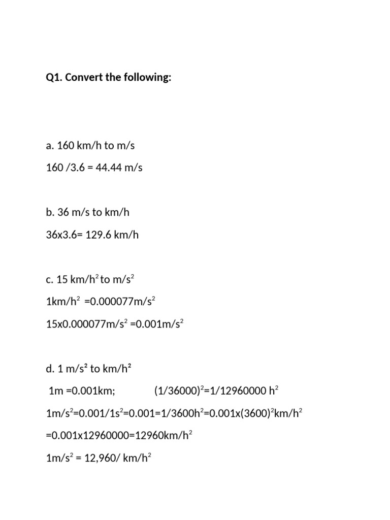 Unit 2 Numericals Class 9th | PDF