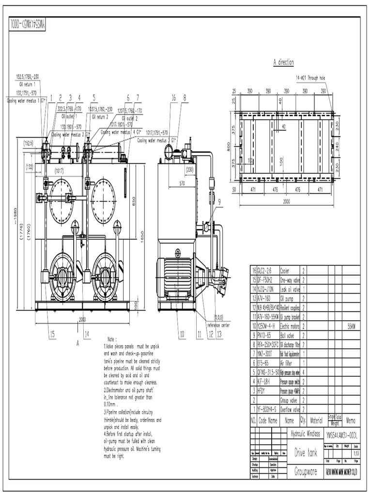 Windlass Drive Tank and Pump Arrangement | PDF | Pump | Mechanical Engineering