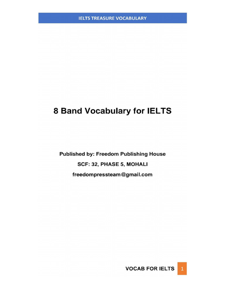 8 Band Vocabulary For Ielts | PDF