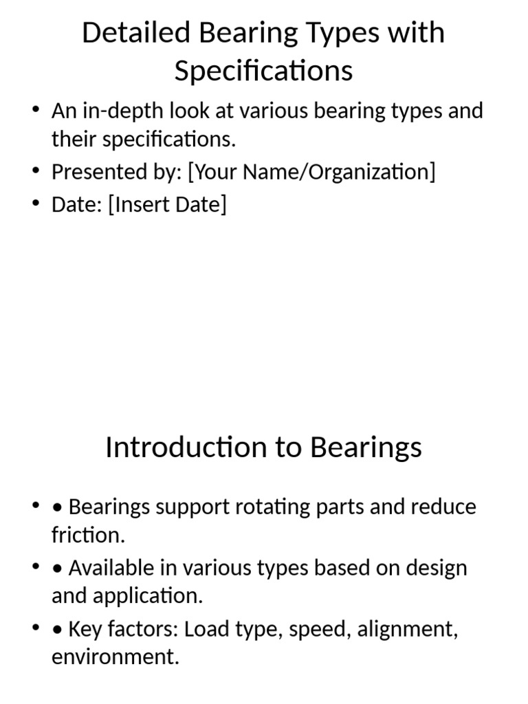 Full Detailed Bearing Specs | PDF | Bearing (Mechanical) | Mechanical ...