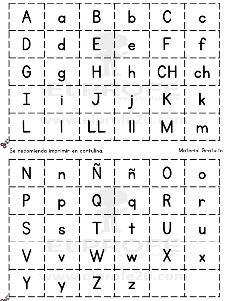 Recortable de Letras y Silabas Gratis Elprofe20 | PDF