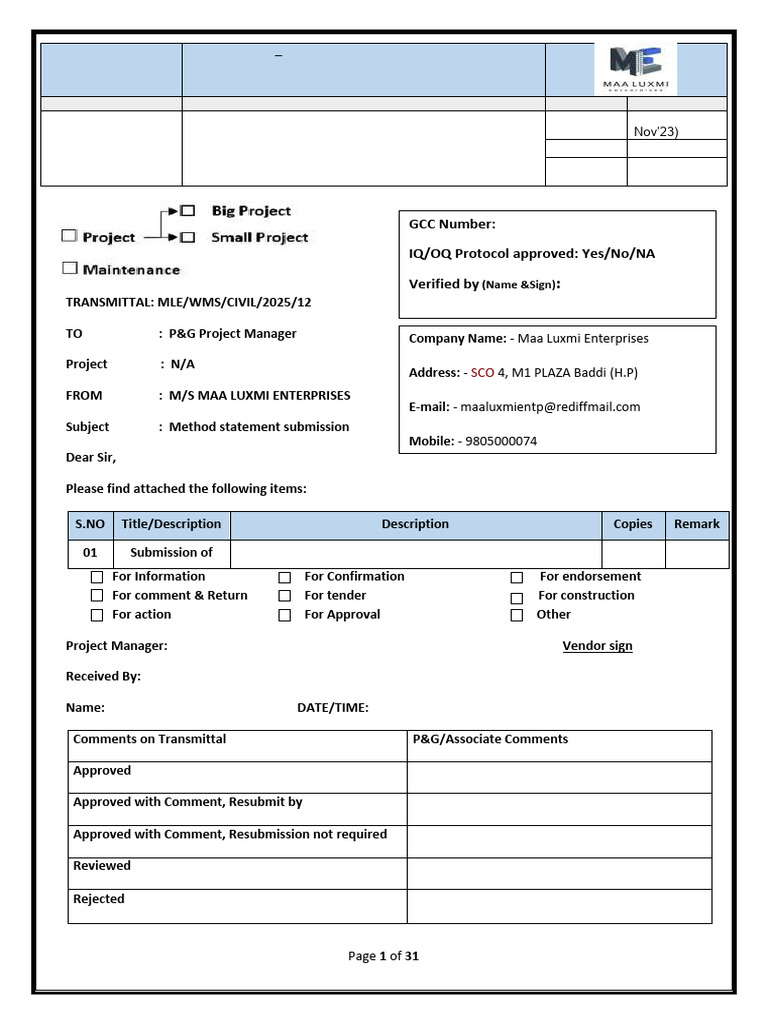 WMS Method Statement for RCC Trench | PDF | Concrete | Personal ...