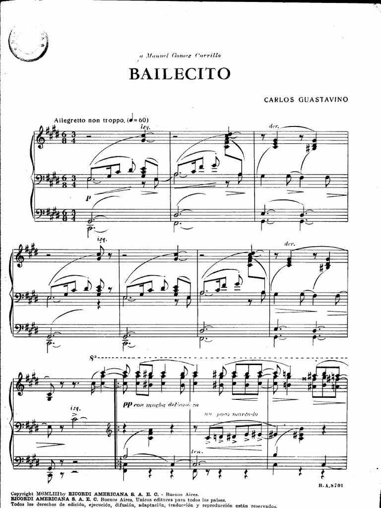 Carlos Guastavino-Bailecito | PDF