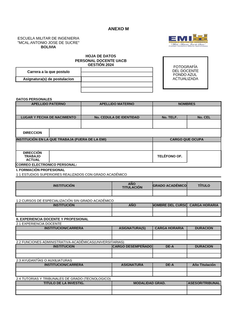 Hoja de Datos Anexo M | PDF