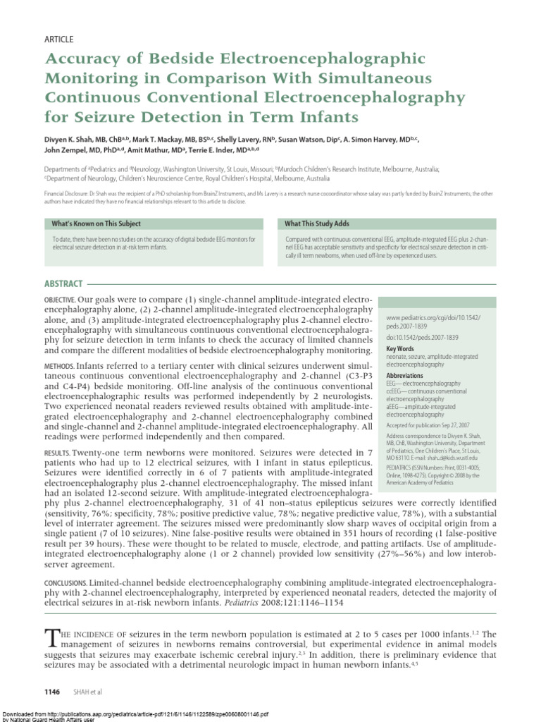 Accuracy of Bedside Eeg Monitoring Compared To Simultaneous Continuous ...