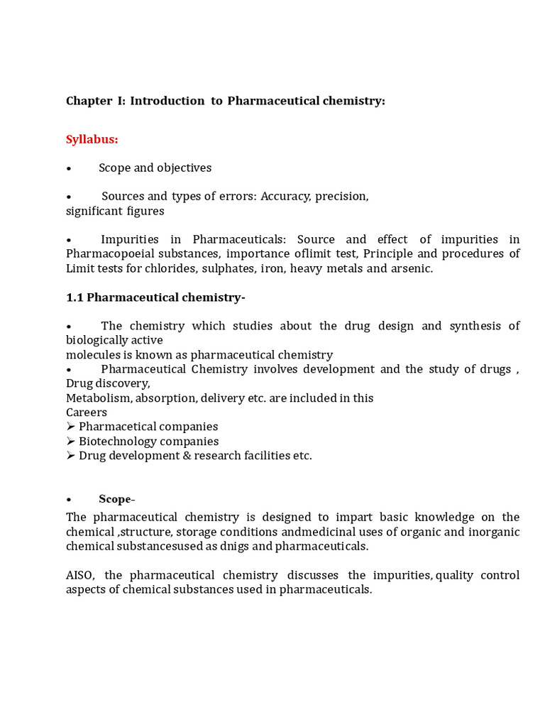 Unit 1 (Pharmaceutical Chemistry) | PDF | Significant Figures ...