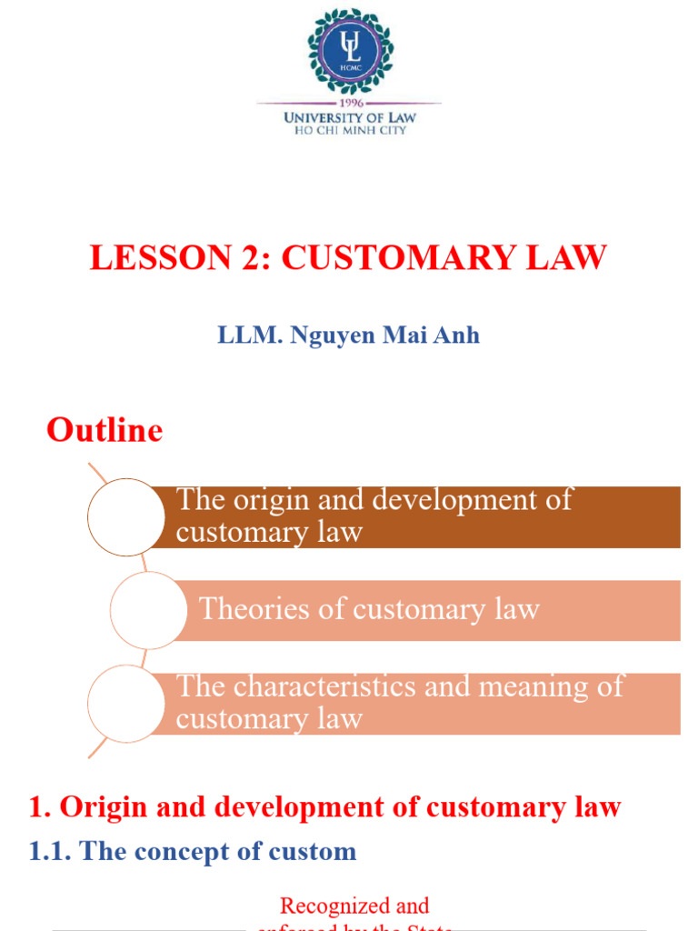 Characteristics of Customary Law | PDF | Traditions | Social Psychology