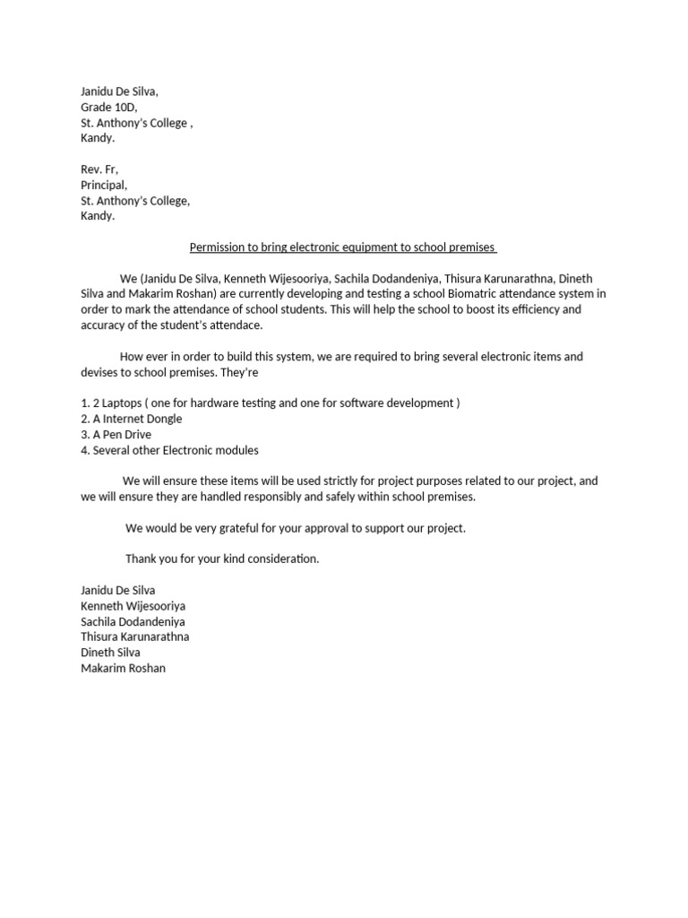 Permission Letter | PDF