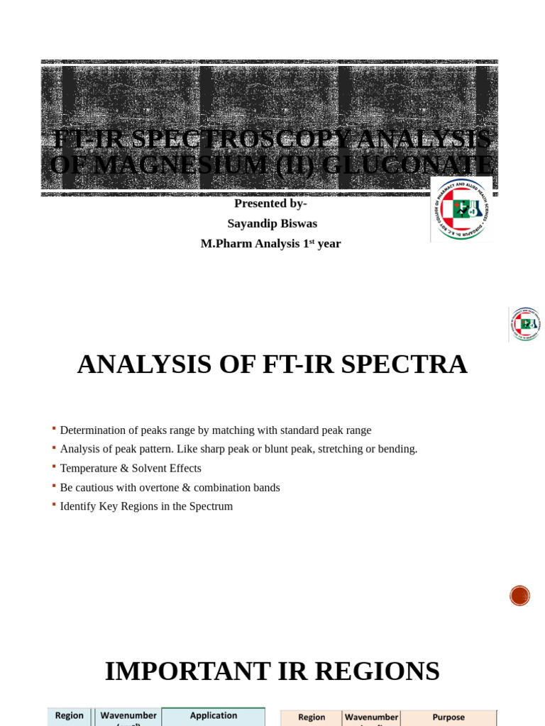 FT-IR Analysis of Magnesium Gluconate | PDF